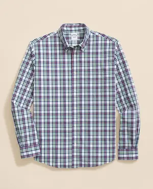 Brooks Brothers Friday Shirt, Poplin Plaid - Navy