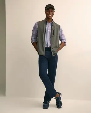 Brooks Brothers Brooks Brothers Performance Series Full-Zip Vest Grey