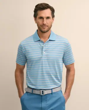 Brooks Brothers Performance Series Micro-stripe Polo Shirt - Blue