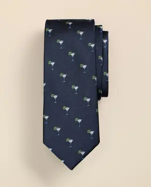 Brooks Brothers Silk Cocktail Tie - Blue