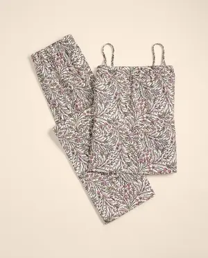 Brooks Brothers Cotton Jersey Floral Pajamas - Ivory
