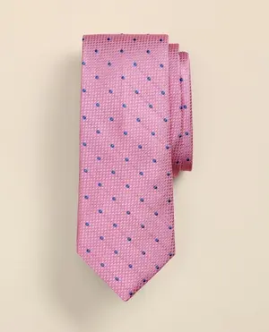 Brooks Brothers Silk Basketweave Dot Tie - Pink