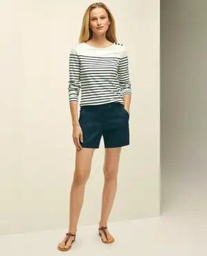 Brooks Brothers S Stretch Cotton Twill Shorts - Navy