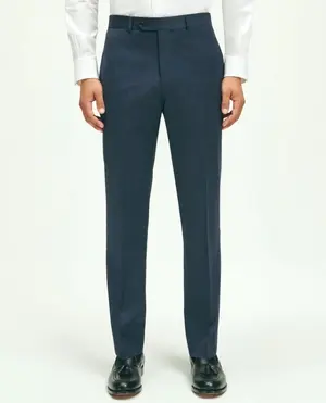 Brooks Brothers Slim Fit Wool Dress Pants - Blue