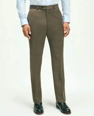 Brooks Brothers Slim Fit Wool Dress Pants - Brown