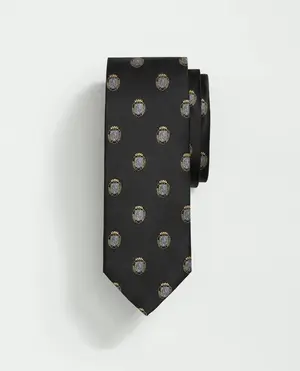 Brooks Brothers Silk Bb Crest Embroidered Neck Tie