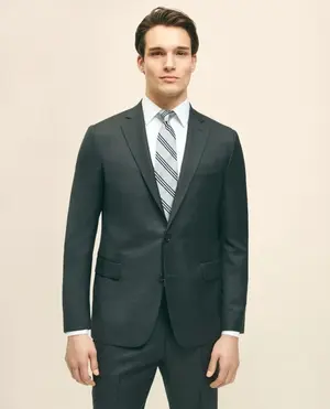 Brooks Brothers Classic Fit Wool Tic 1818 Suit - Grey