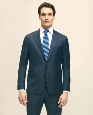 Brooks Brothers Classic Fit Wool Tic 1818 Suit - Navy