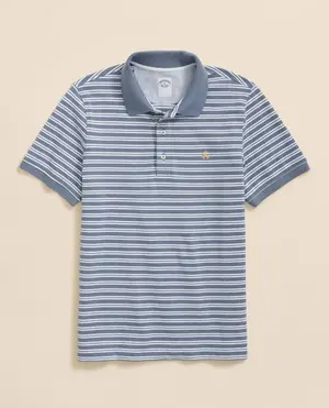 Brooks Brothers Golden Fleece Stretch Supima Cotton Striped Polo Shirt | | Medium - Blue