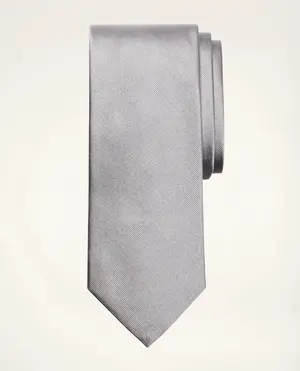 Brooks Brothers Solid Rep Tie | | Regular Silver