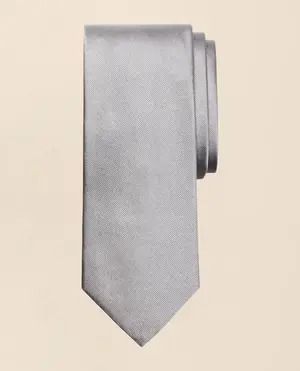 Brooks Brothers Brooks Brothers Solid Rep Neck Tie Silver