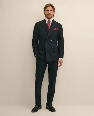 Brooks Brothers Explorer Collection Slim Fit Wool Suit Pants - Dark Navy