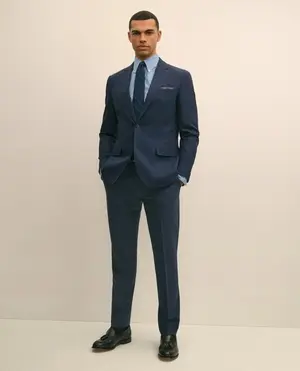 Brooks Brothers Explorer Collection Slim Fit Wool Suit Pants - Navy