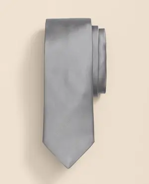 Brooks Brothers Brooks Brothers Silk Satin Neck Tie Silver