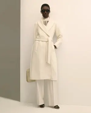 Brooks Brothers Wool Blend Shawl-collar Wrap Coat - Marshmallow