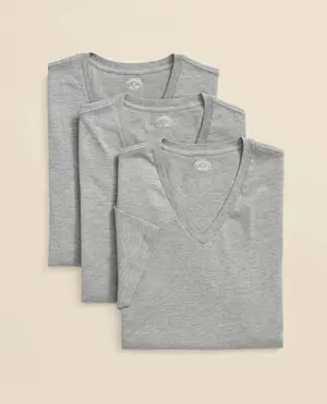 Brooks Brothers Supima Cotton V-neck Undershirt-3 Pack | | Large Grey