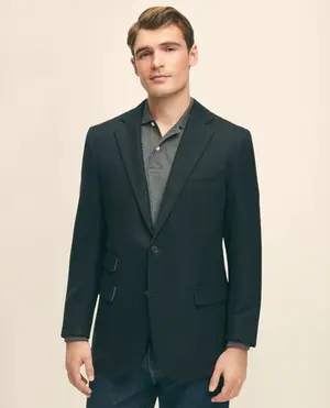 Brooks Brothers Slim Fit Stretch Wool Hopsack Blazer - Navy