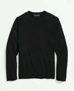 Brooks Brothers Lightweight Luxe All-season Sweater, Crewneck - Black