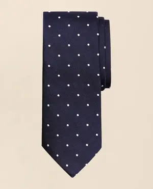 Brooks Brothers Dot Rep Tie - Navy