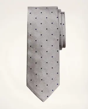 Brooks Brothers Dot Rep Tie | | Regular Silver