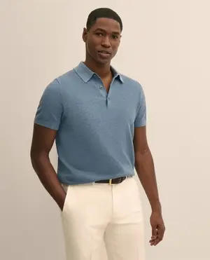Brooks Brothers Supima Cotton Pique Polo Sweater - Blue