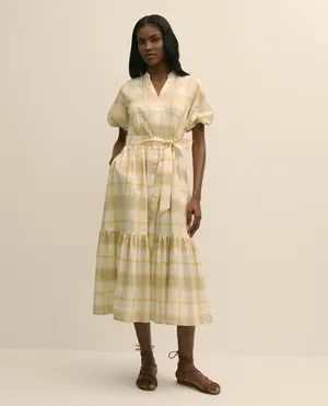 Brooks Brothers Cotton Madras Maxi Shirt Dress - Multicolor