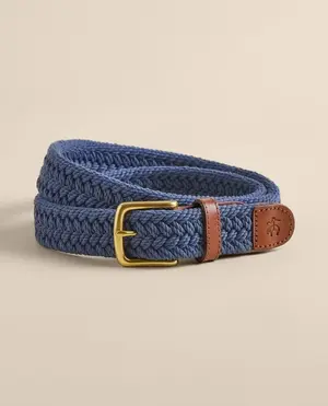 Brooks Brothers S Cotton Braided Belt - Blue