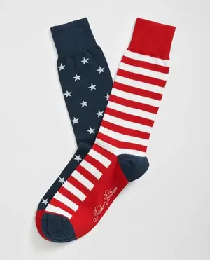 Brooks Brothers Cotton-blend Stars & Stripes Socks - Red