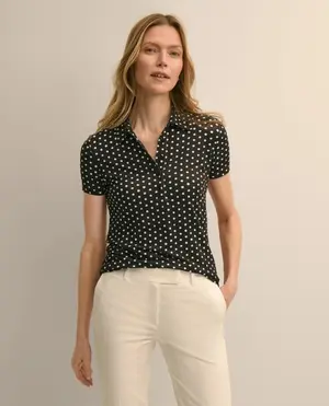 Brooks Brothers Jersey Dot-print Polo Shirt - Black