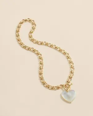 Brooks Brothers Mother-of-pearl Heart Pendant Necklace - Gold