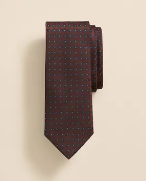 Brooks Brothers Silk Dot Flower Tie | | L/xl Rust