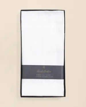 Brooks Brothers Pure Cotton Handkerchiefs-set Of 6 - White