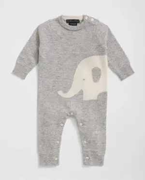 Brooks Brothers Cashmere Elephant Long Sleeve Onesie