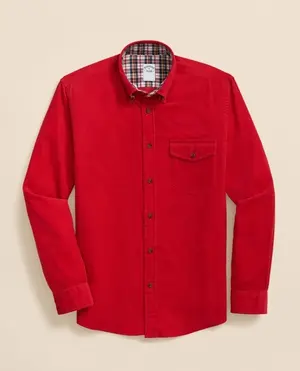 Brooks Brothers Cotton Corduroy Archive Sport Shirt | | Small - Red