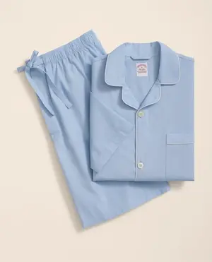 Brooks Brothers Cotton Broadcloth Short Pajamas - Hydrangea