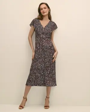 Brooks Brothers Paisley Shimmer Chevron-stripe Dress - Blue