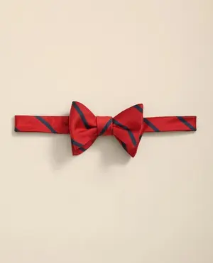 Brooks Brothers Silk Rep Striped Bow Tie - Red/navy