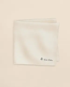 Brooks Brothers Silk Pocket Square | Ivory