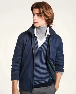 Brooks Brothers S Cotton Bomber Jacket - Navy