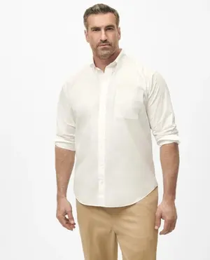 Brooks Brothers Big & Tall Friday Shirt, Poplin End-on-end - White