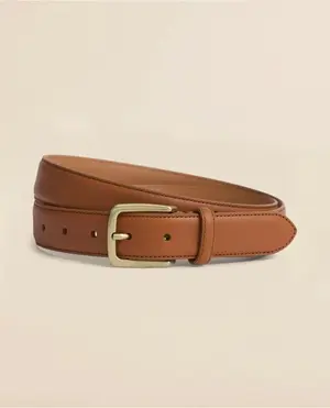 Brooks Brothers S Stitched Leather Belt - Medium Brown