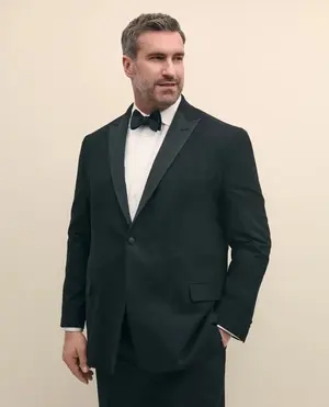 Brooks Brothers S Big & Tall Explorer Collection Wool Tuxedo Jacket - Black