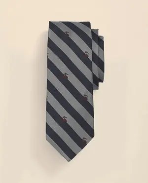 Brooks Brothers Fleece Rep Tie - Grey