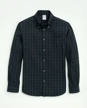 Brooks Brothers Friday Shirt, Poplin Black Watch - Navy/green