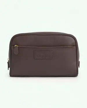 Brooks Brothers S Large Leather Dopp Kit - Brown