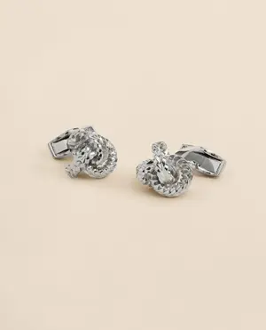 Brooks Brothers S Nautical Knot Cufflinks Tie - Silver