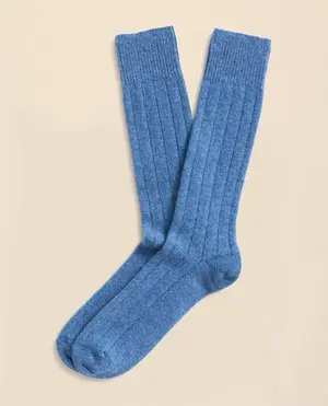 Brooks Brothers Cashmere Crew Socks | Blue