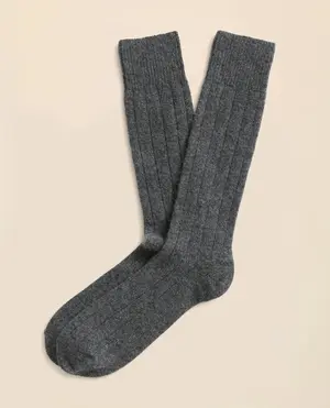 Brooks Brothers Cashmere Crew Socks - Charcoal