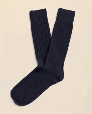 Brooks Brothers Cashmere Crew Socks | Navy