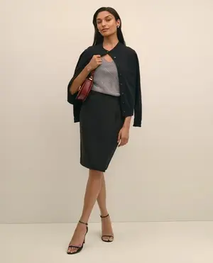 Brooks Brothers S Wool Blend Wrap Skirt - Black